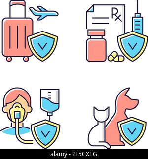Critical care line icons collection. Intubation, Ventilation ...