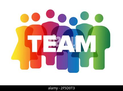 Teamwork lettering template made from team members profile icons with ...