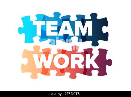 Teamwork lettering template made from team members profile icons with ...