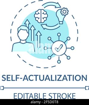 self actualization line icon, outline symbol, vector illustration ...