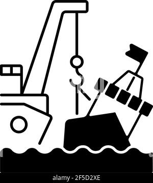 Salvage black icon, concept illustration, vector flat symbol, glyph ...