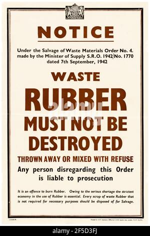 British, WW2, Recycling poster: Waste Paper and Cardboard Must Not be ...