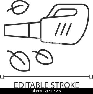 Leaf blower icon logo sign vector outline in black and white color ...