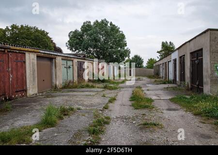 Old garage doors, Germany, Europe Stock Photo - Alamy