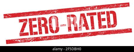 ZERO-RATED red grungy rectangle stamp sign Stock Photo - Alamy