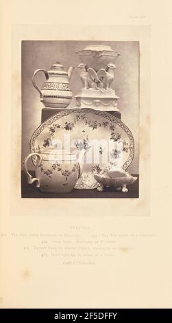 Plate, tea pots, vase, and salt cellar, William Chaffers (English, 1811 ...
