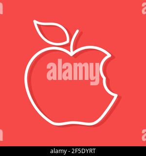 Linear shape of bitten apple icon. Vector illustration Stock Vector ...