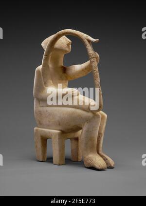 Male Harp Player of the Early Spedos type, Unknown, Greece, Cyclades ...