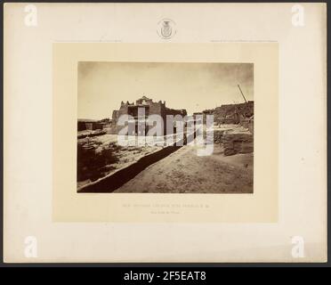 OLD MISSION CHURCH ZUNI PUEBLO, NEW MEXICO, VIEW FROM THE PLAZA Stock ...