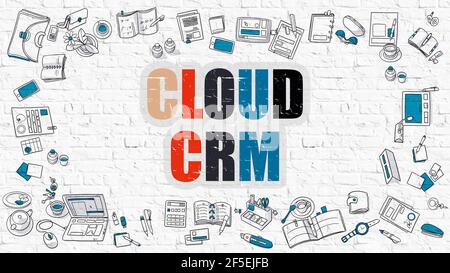 Business concept: CRM on wall background Stock Photo - Alamy