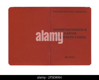 Old Soviet communist party ticket card Stock Photo - Alamy