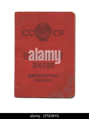 Old soviet military ID card verifying identity serviceman Red Army ...