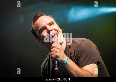 Samuel T. Herring of Future Islands performs on stage at All Points ...