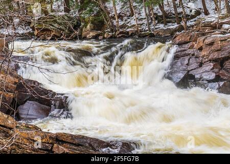 Oxtongue Rapids Conservation area Dwight Ontario Canada in winter Stock ...
