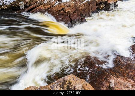 Oxtongue Rapids Conservation area Dwight Ontario Canada in winter Stock ...