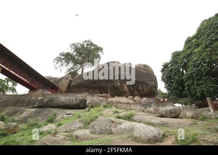 Olumo rock staircase, Abeokuta, Ogun State, Nigeria Stock Photo - Alamy
