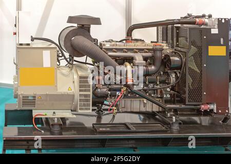 Big Turbo Diesel Engine Auxiliary Electric Power Generator Stock Photo ...