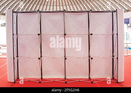 Pop Up Temporary Billboard Structure Stand in Expo Hall Stock Photo - Alamy