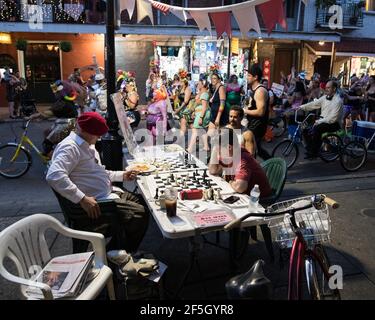 Chess master Jude Acers plays a game on Decatur Street in the French ...