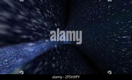Dive through fast hyper warp stars tunnel Stock Photo - Alamy