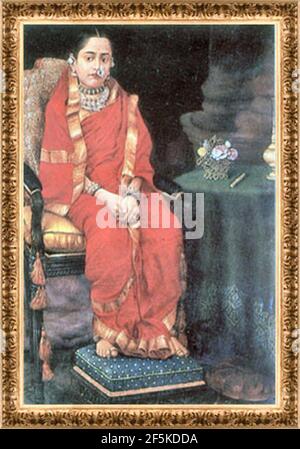 Portrait of a Lady - Raja Ravi Varma Stock Photo - Alamy