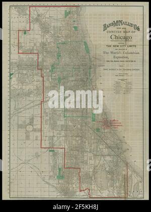 Rand, McNally & Co.'s new and concise map of Chicago : showing the new ...