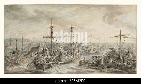 The Roman Fleet Victorious over the Carthaginians at the Battle of Cape ...