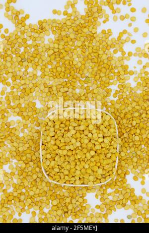 chickpea Also Know as Chana Daal in a white white little bowl isolated ...