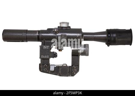 PSO - soviet sniper scope for SVD sniper rifle isolated on white ...