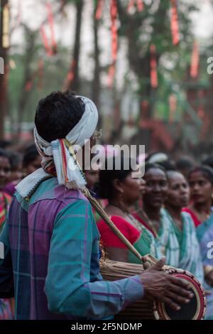 Tribals celebrating Baha Bonga festival in Jamshedpur State of India ...