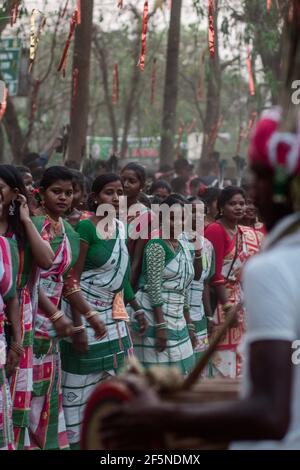 Tribals celebrating Baha Bonga festival in Jamshedpur State of India ...