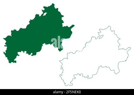 Kheda district (Gujarat State, Republic of India) map vector ...
