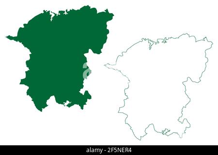 Morbi district (Gujarat State, Republic of India) map vector ...