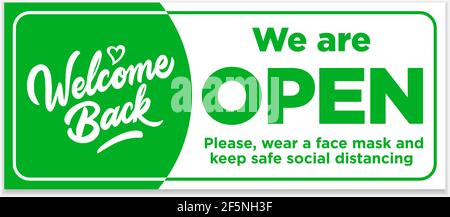 welcome back again sign icon over white background, line style, vector ...