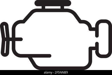 Symbol of internal combustion Engine Simple thin line vector Stock ...