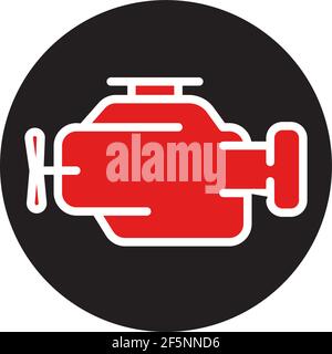 Symbol of internal combustion Engine Simple thin line vector Stock ...