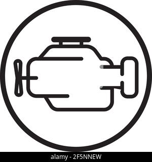 Symbol of internal combustion Engine Simple thin line vector Stock ...