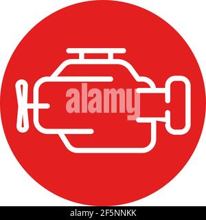 Symbol of internal combustion Engine Simple thin line vector Stock ...