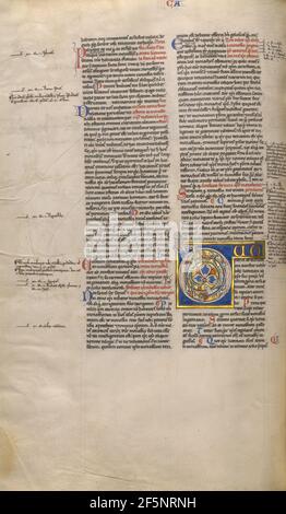 The 'Inhabited Initial C' is a medieval illuminated manuscript detail ...