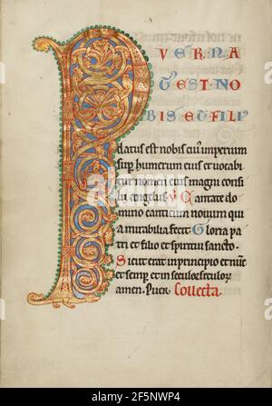 The 'Inhabited Initial C' is a medieval illuminated manuscript detail ...