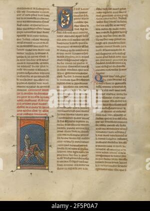 Lancelot Fighting a Knight on a Bridge; Roman du Bon Chevalier Tristan ...