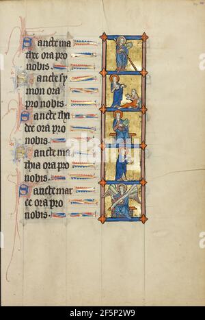 Saint Matthew with a Book and a Lance: Saint Simon Speaking to a Man ...