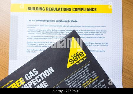 GAS safe register documents provided in post after installation and ...