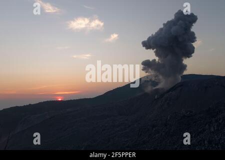 Ibu volcano eruption (Halmahera, Maluku Islands, Indonesia Stock Photo ...