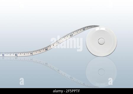 Self-retracting roll-up tape measure ( metric ) a flexible ruler Stock ...