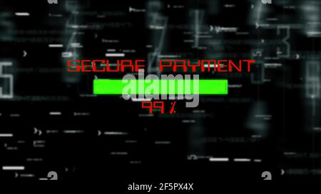 Secure payment data progress bar on digital background Stock Photo - Alamy