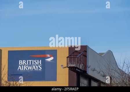 British Airways engineering hangar C building at London Heathrow ...