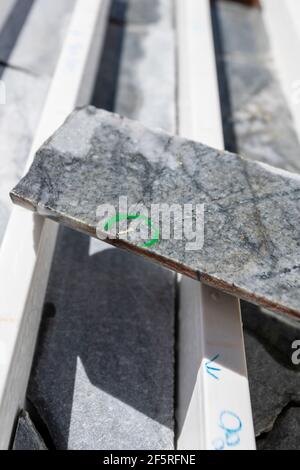 Cross-section of core sample with visible gold Stock Photo - Alamy