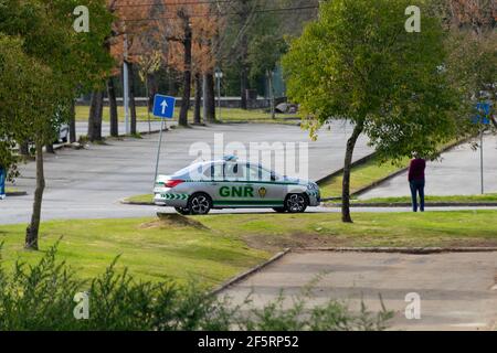 Gnr guarda nacional republicana, portuguese police car patrol searching ...