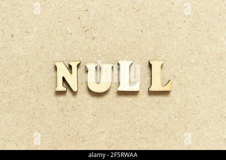 Alphabet letter with word null in black line hand drawing as bubble ...
